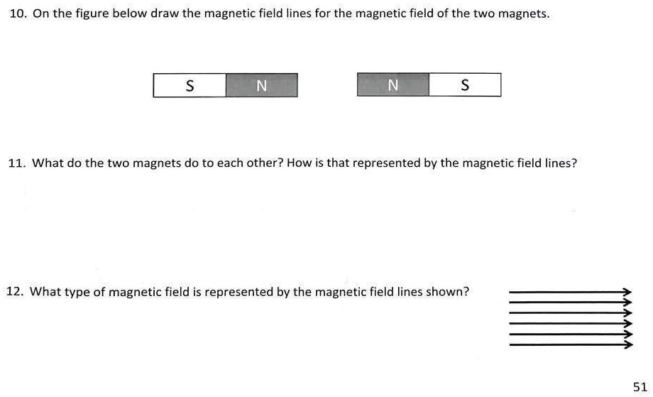 SOLVED:10. On the figure below draw the magnetic field lines for the ...