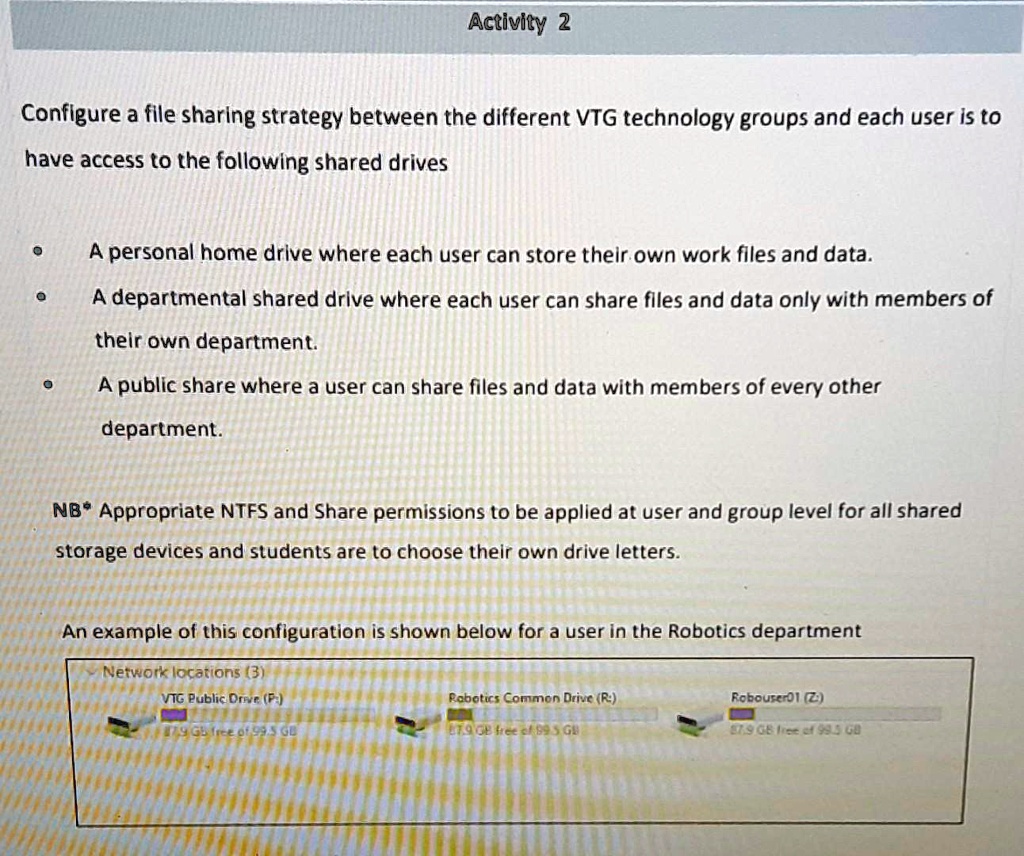 Activity 2 Configure a file sharing strategy between the different VTG ...