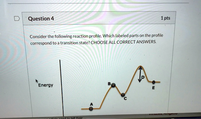 SOLVED: Question 4 1pts Consider the following reaction profile: Which ... SOLVED: Question 4 1pts Consider the following reaction profile: Which ...