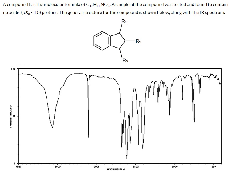 SOLVED: A compound has the molecular formula of C1zH1NOz. A sample of ...