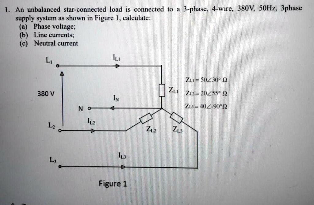 SOLVED: An unbalanced star-connected load is connected to a 3-phase 4-wire 380V 50Hz 3-phase ...