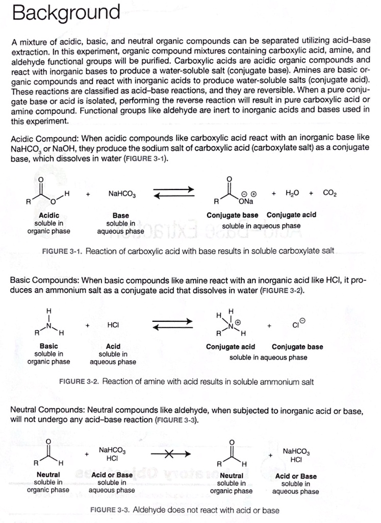 SOLVED: Background: A mixture of acidic, basic, and neutral organic ...