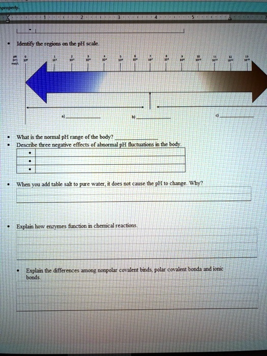 Identify the regions on the pH scale. What is the normal pH range of ...