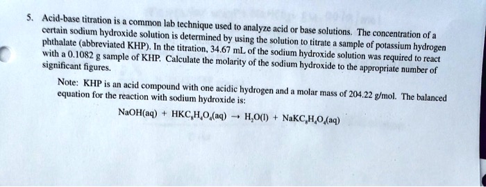 acid base titration common lab technique certain sodium used to analyze acid base solutions ...