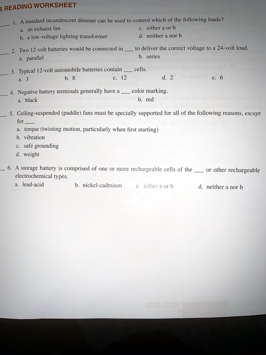 SOLVED: 6 READING WORKSHEET 1. A standard incandescent dimmer can be ...