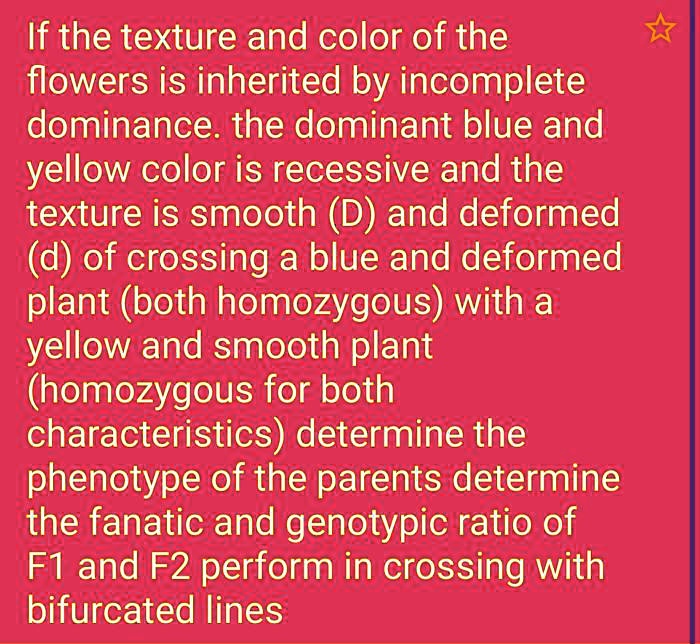 SOLVED: If the texture and color of the flowers is inherited by ...