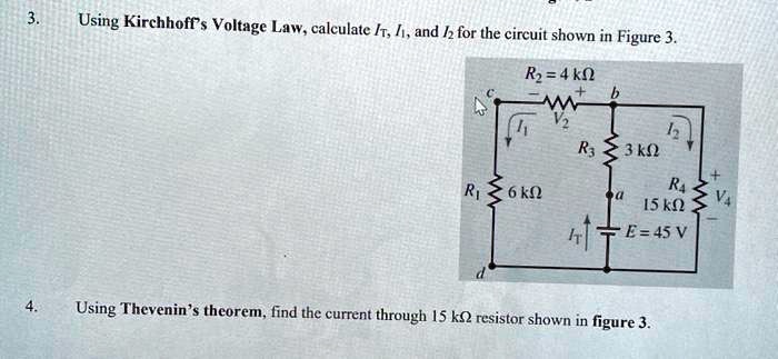 SOLVED: Using Kirchhoff's Voltage Law, calculate Z, Z, and Iz for the circuit shown in Figure ...