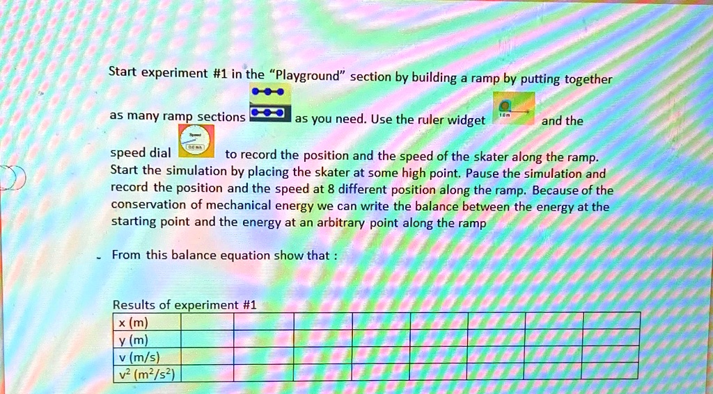 start experiment 1 in the playground section by building a ramp by ...
