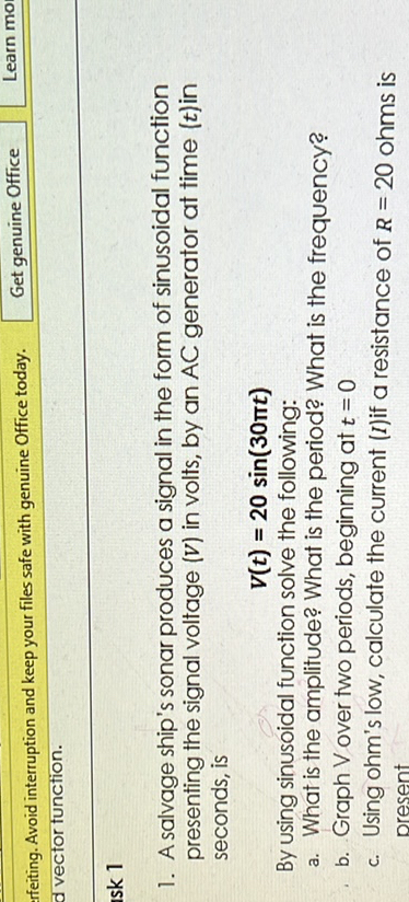 SOLVED: sfeiting-Avoid internuption and keep your files safe with genuine Office todiry. Get ...