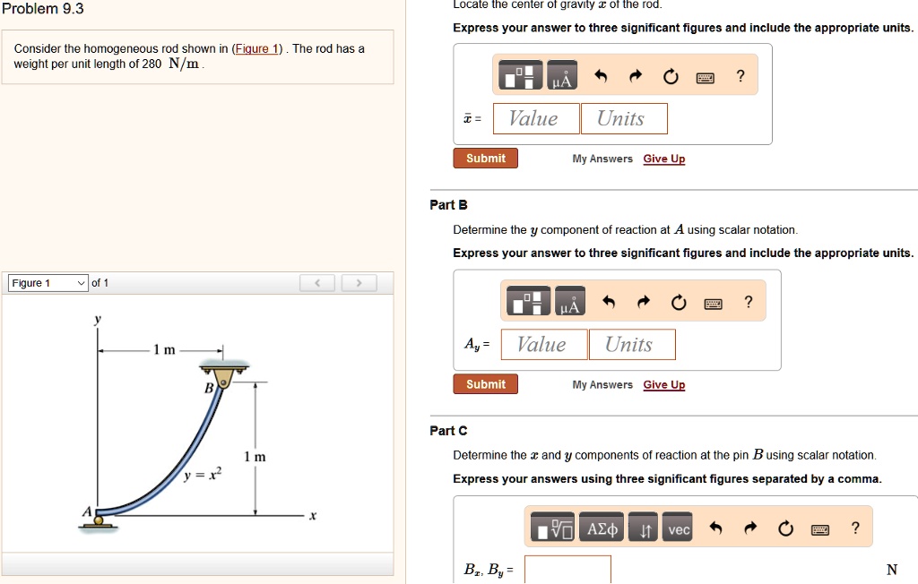 Problem 9.3 Consider the homogeneous rod shown in (Figure 1). The rod ...
