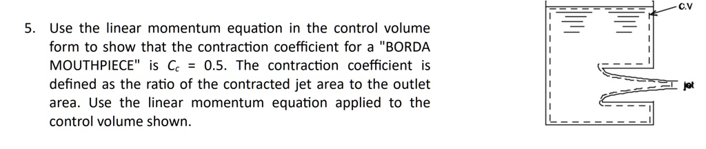 5. Use the linear momentum equation in the control volume form to show ...
