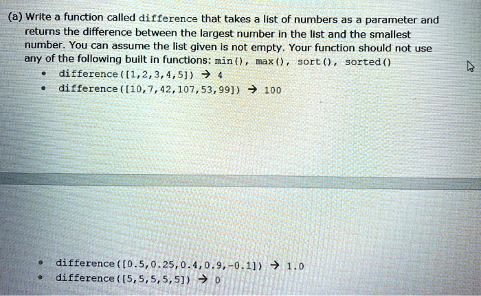 SOLVED: python, only function, function doesn't have to take input ...