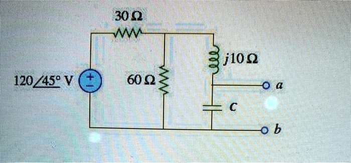 SOLVED: In the circuit Zc = -j5, calculate the magnitude of the voltage ...