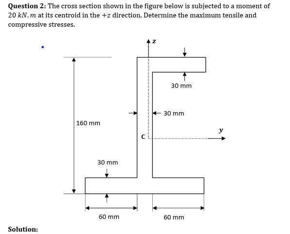 question 2 the cross section shown in the figure below is subjected to ...