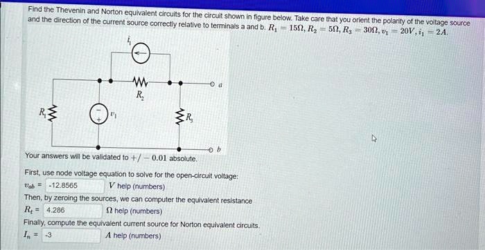 Texts: Find the Thevenin and Norton equivalent circuits for the circuit shown in the figure ...