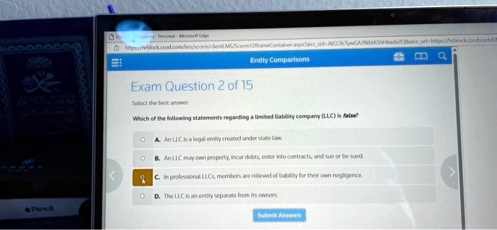 Exam Question 2 of 15 Select the best answer Which of the following ...