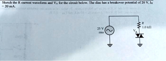 Sketch the R current waveform and VA for the circuit below. The diac ...