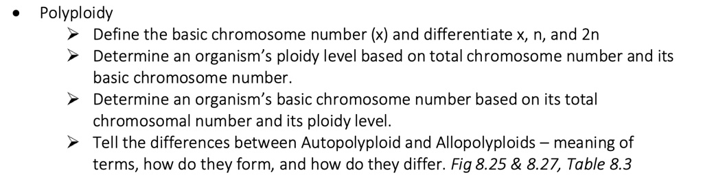 polyploidy define the basic chromosome number x and differentiate x n ...