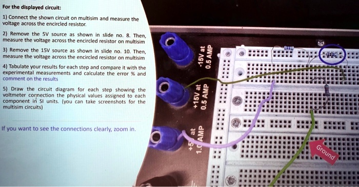 SOLVED: For the displayed circuit: 1. Connect the shown circuit on ...