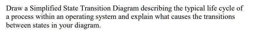 Draw a Simplified State Transition Diagram describing the typical life ...