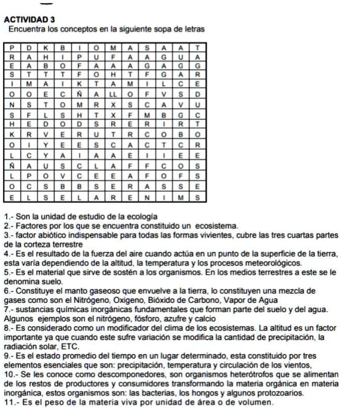 me puede ayudar por favor actividad 3 encuentra los conceptos en la ...