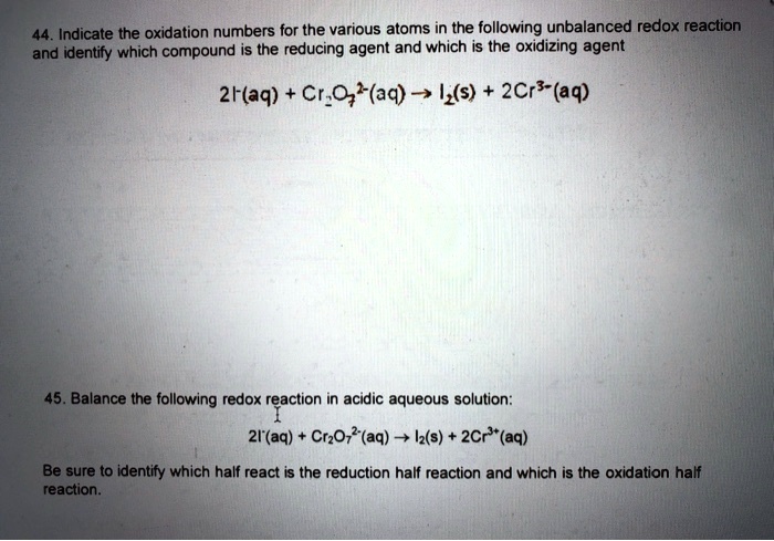 Solved 44 Indicate The Oxidation Numbers For The Various Atoms In The