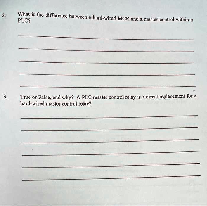 2. What is the difference between a hard-wired MCR and a master control ...