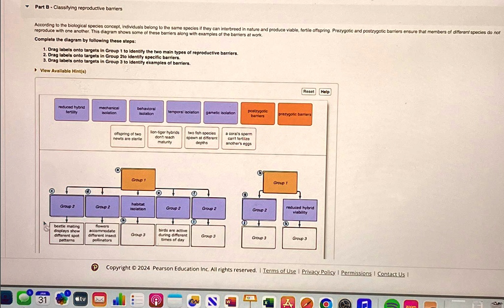 Part B - Classifying reproductive barriers Reproduce with one another ...
