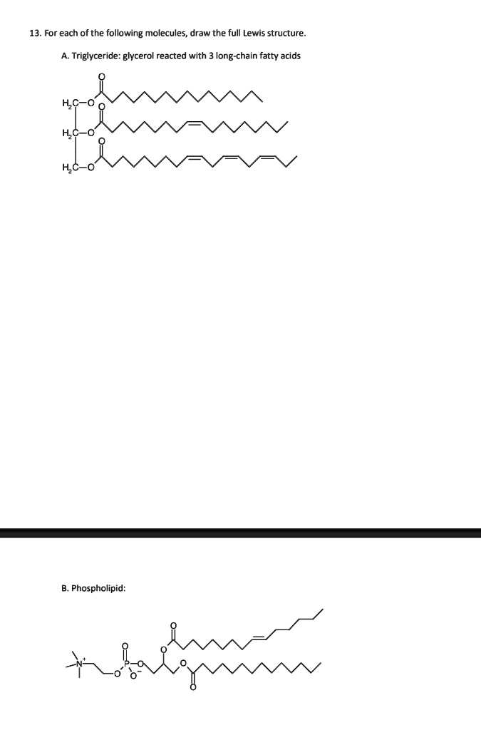 13. For each of the following molecules, draw the full Lewis structure ...
