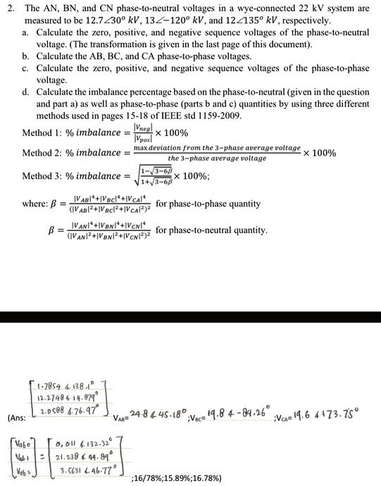 texts the an bn and cn phase to neutral voltages in a wye connected 22 ...