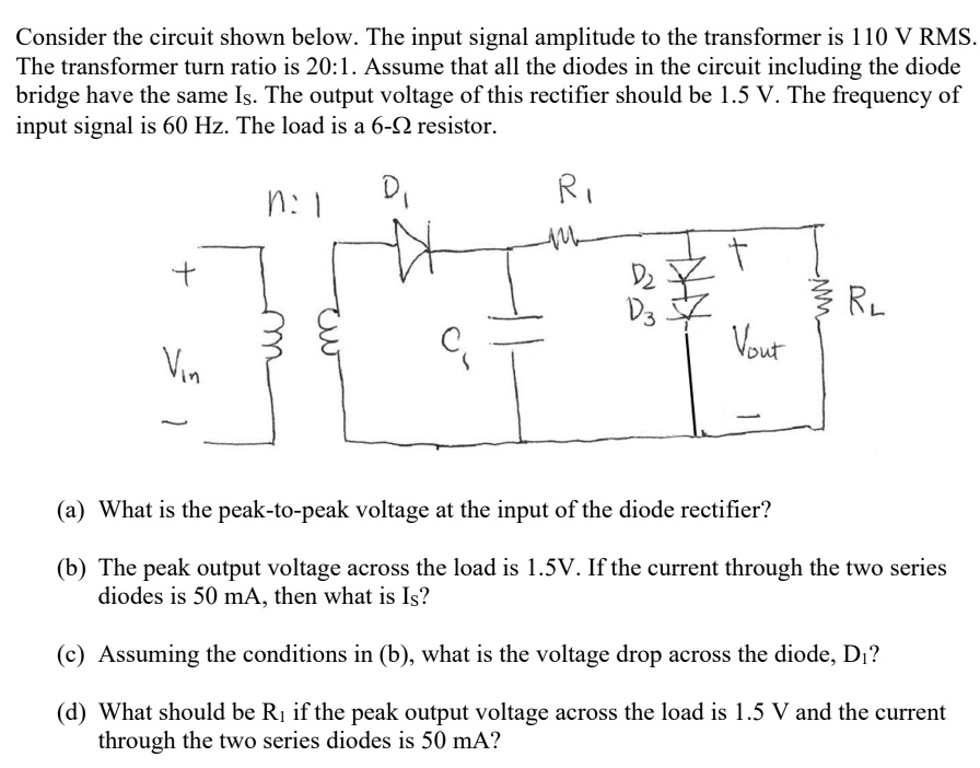 please create an original answer consider the circuit shown below the input signal amplitude to ...