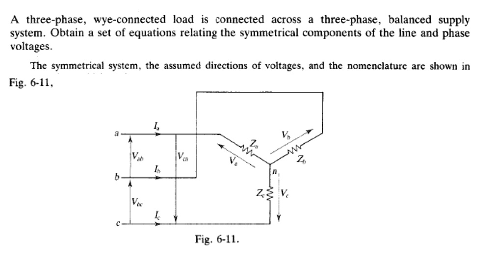 A three-phase, wye-connected load is connected across a three-phase, balanced supply system ...