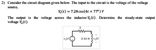 SOLVED: Consider the circuit diagram given below. The input to the circuit is the voltage of the ...