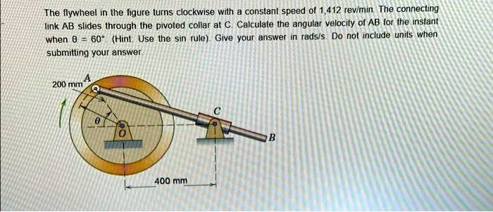 SOLVED: The flywheel in the figure turns clockwise with a constant ...