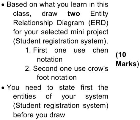 Based on what you learn in this class, draw two Entity Relationship ...