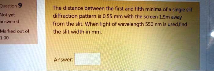 SOLVED: Question 9 Not yet answered The distance between the first and ...