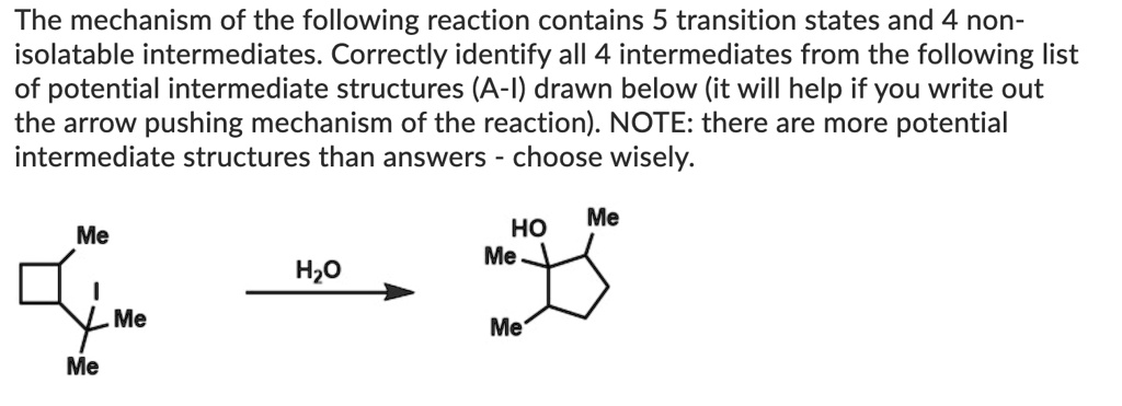 SOLVED: The mechanism of the following reaction contains 5 transition ...