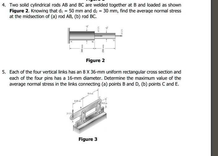 SOLVED: Two solid cylindrical rods AB and BC are welded together at B ...