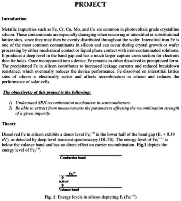 SOLVED: Introduction Metallic impurities such as Fe, Cr, Cu, Mo, and Co ...