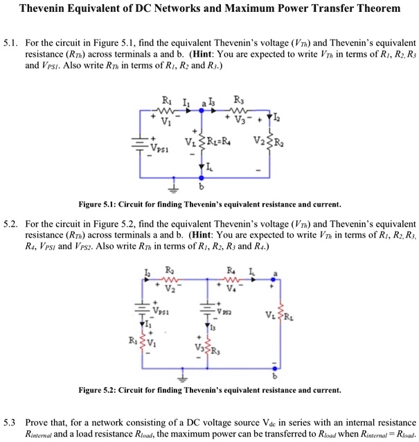 Thevenin Equivalent of DC Networks and Maximum Power Transfer Theorem 5 ...