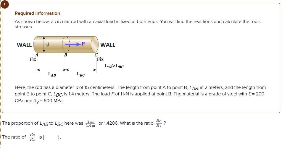SOLVED: Required information As shown below, a circular rod with an ...