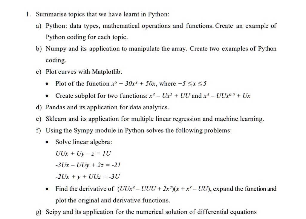 Solved Texts Replace The U With 2 And Uu With 02 1 Summarize Topics That We Have Learned In