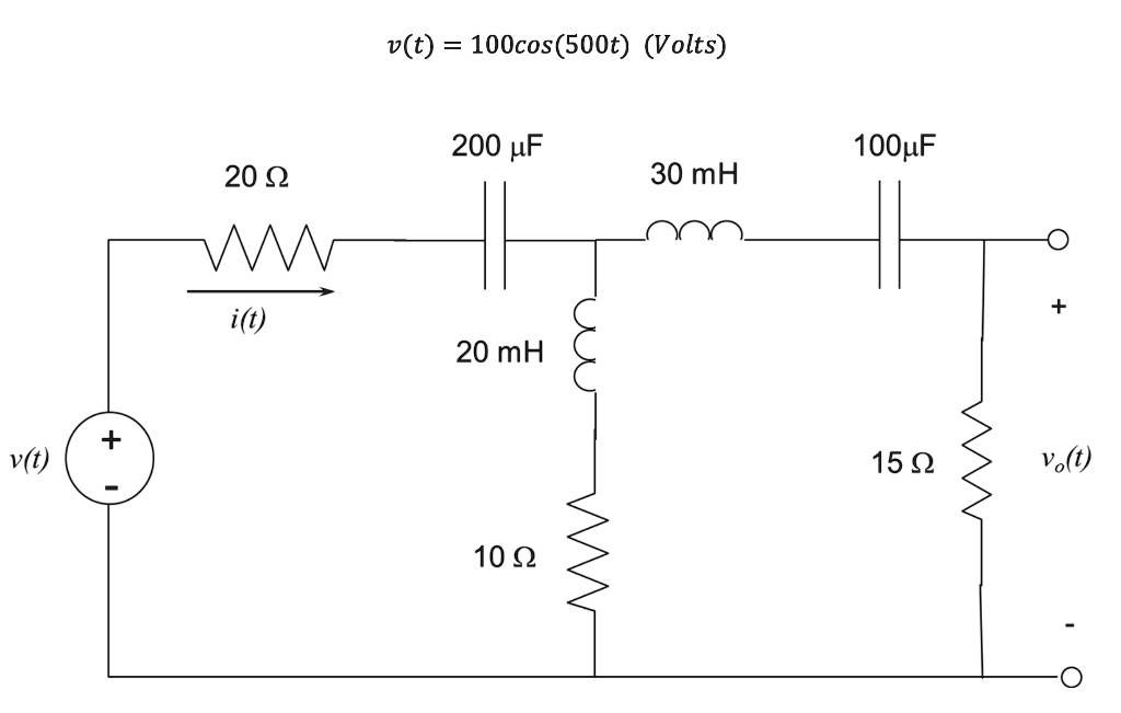 SOLVED: A) Determine and draw the equivalent circuit in the phasor domain. Include the phasor of ...