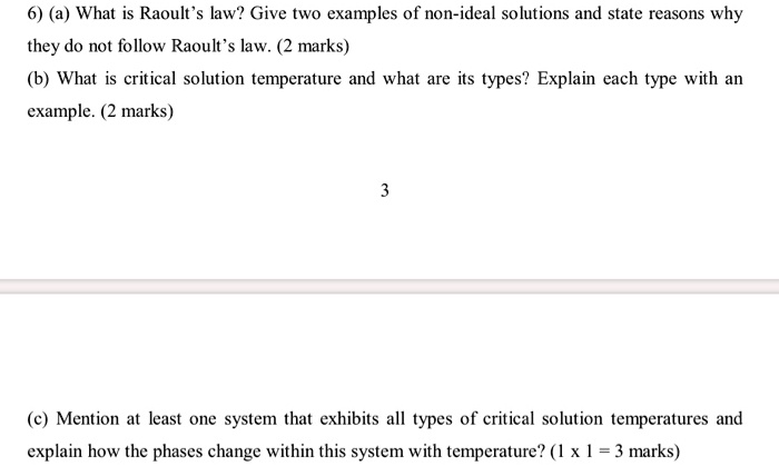 what is raoult law give two examples of non ideal solutions and state ...