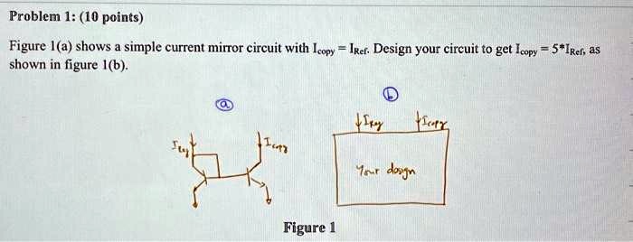 SOLVED: Problem 1: (10 points) Figure 1 shows a simple current mirror circuit with Icopy = IRer ...