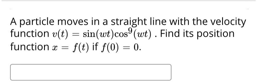 a particle moves in a straight line with the velocity function t ...