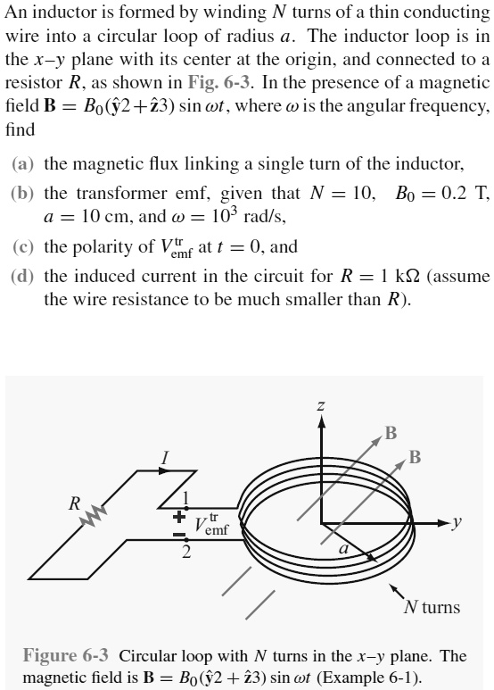 An inductor is formed by winding N turns of a thin conducting wire into ...