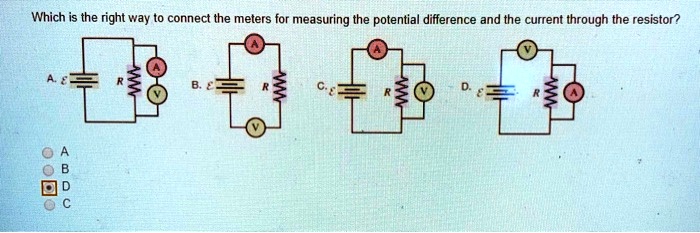 Which is the right way to connect the meters for measuring the ...