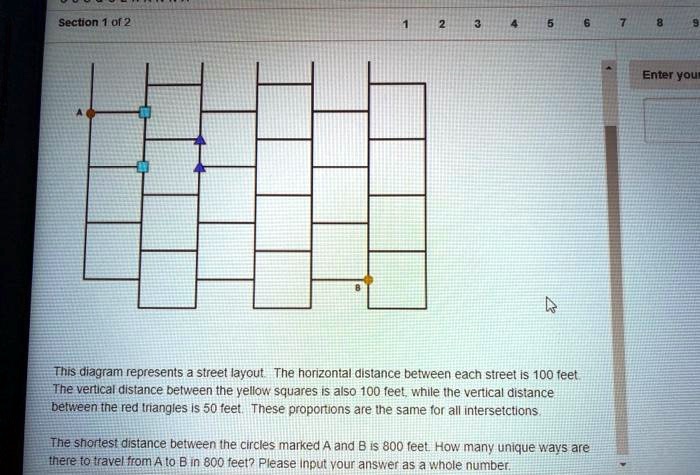 Section 0f 2 Enter your This diagram represents street layout. The ...