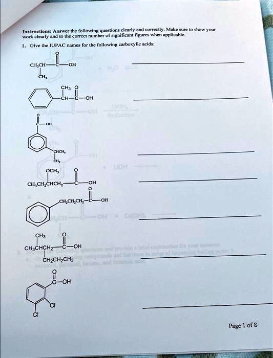 SOLVED: Give the IUPAC names for the following carboxylic acids. HO ...